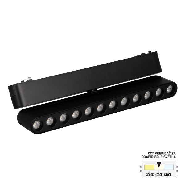 LED MAGNETNA SVETILJKA CCT ULTRA SLIM FMS2101-12 BK