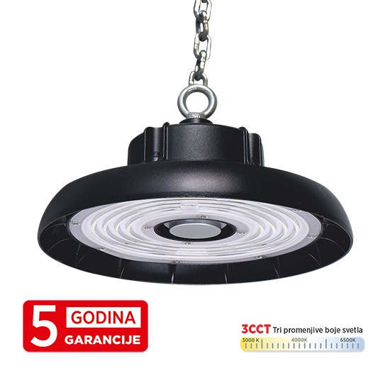 M460100-C5-CCT 100W 3CCT 3000/4000/6500K CRNA IP65 4KV LED UFO SVETILJKA 5Y