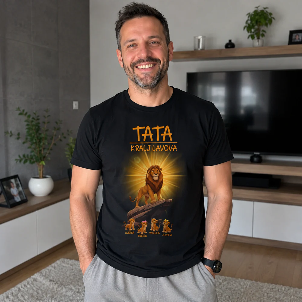 Majica - Tata, Kralj Lavova I Sa Imenima Dece