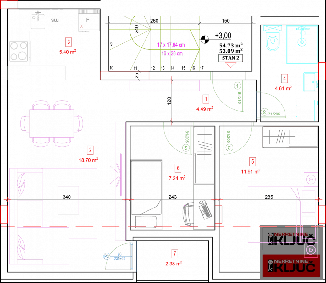ADICE, 53m2, Dvoiposoban sa pdv