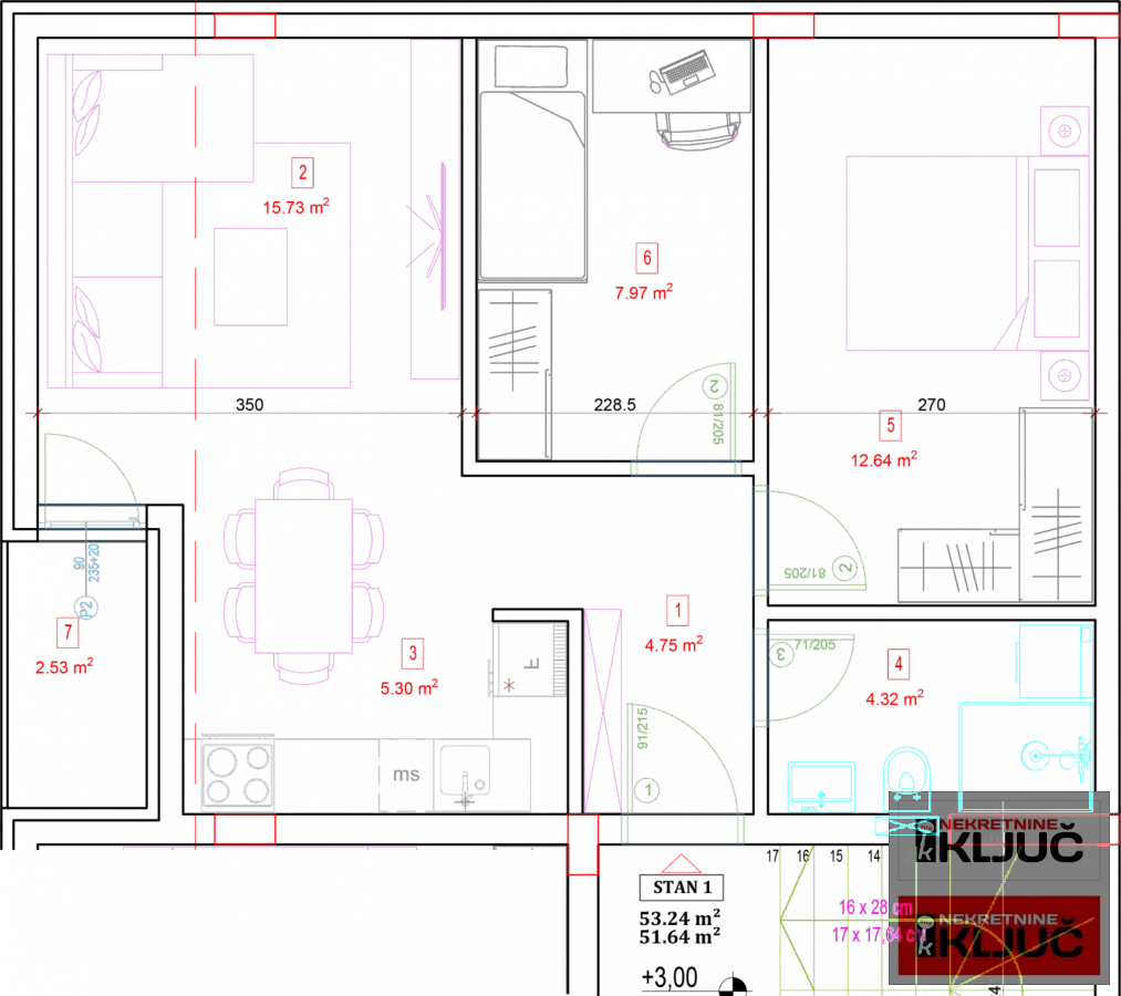 ADICE, 52m2, Dvoiposoban sa pdv