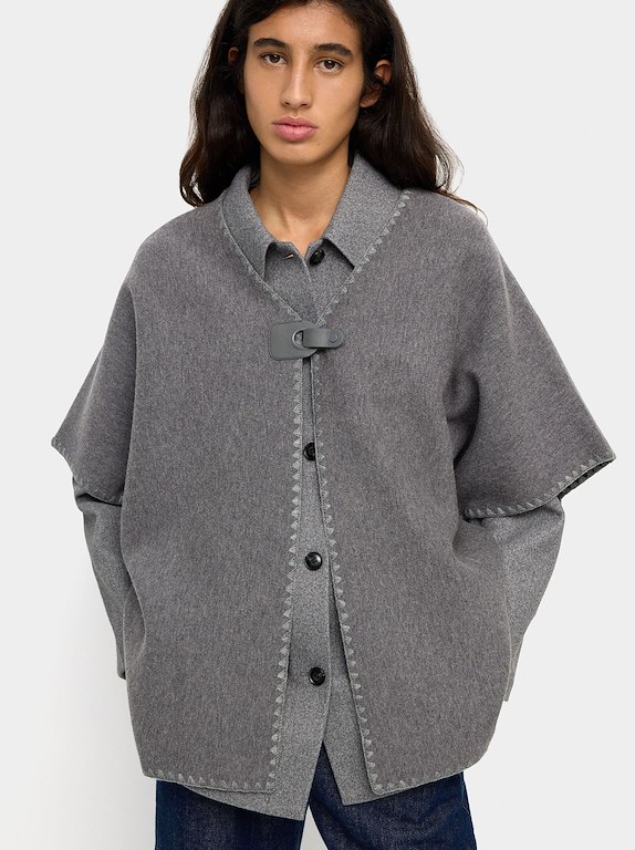 KNIT PONCHO WITH BUCKLE