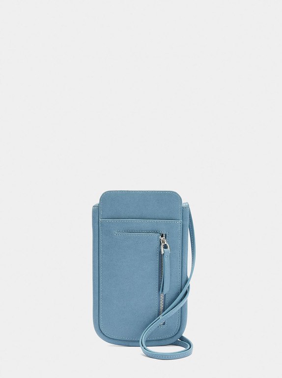 MOBILE PHONE BAG WITH LEATHER DETAILS