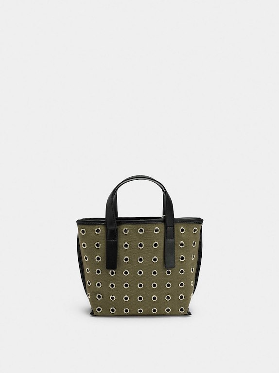 TOTE BAG WITH STUDS AND INNER POUCH