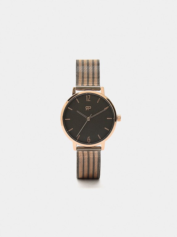 WATCH WITH BICOLOR METAL MESH