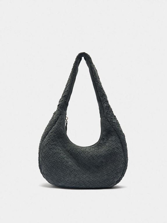 HOBO BAG WITH BRAIDED LEATHER