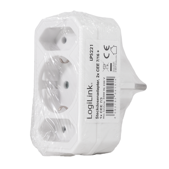 Logilink šuko adapter - lopov 2x CEE 7/16 + 1x CEE 7/3