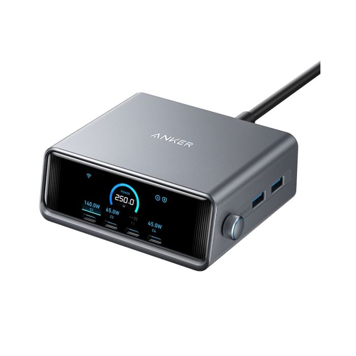 Punjač Anker Prime 250W / GaN 6 ports Desktop Charger - Silver