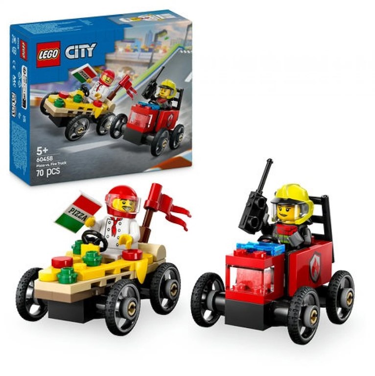 LEGO CITY PIZZA VS FIRE TRUCK RACE CAR PACK