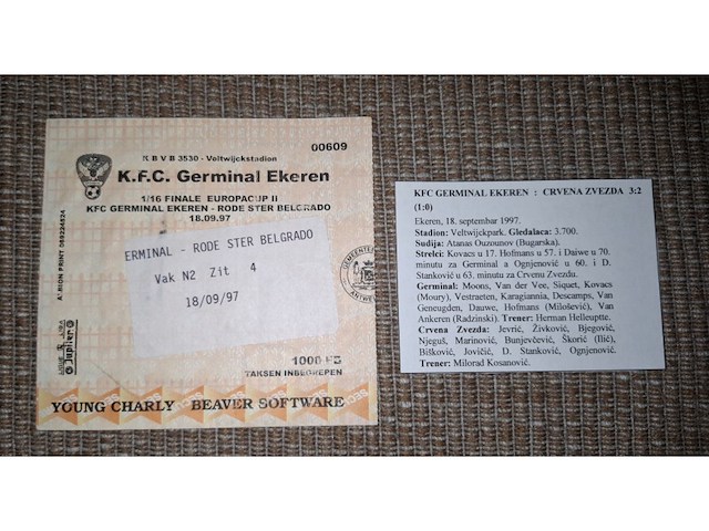 Zerminal Ekeren - Crvena zvezda 18.09.1997.