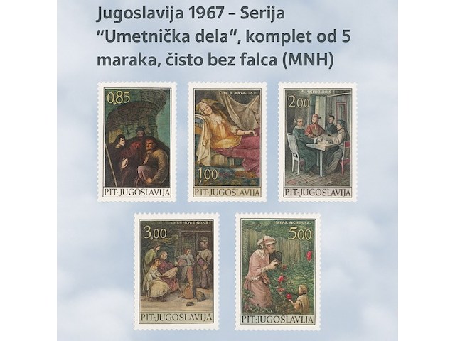 Jugoslavija 1967 – Serija `Umetnička dela`,(MNH)