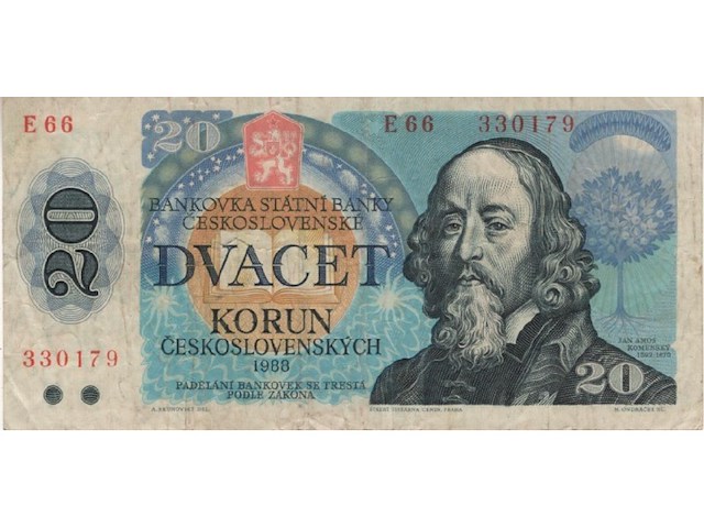 ČEHOSLOVAČKA  20 KRUNA 1988