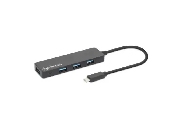 MANHATTAN USB-C HUB 4port 164924 3.2 G1/5Gbps/Crni