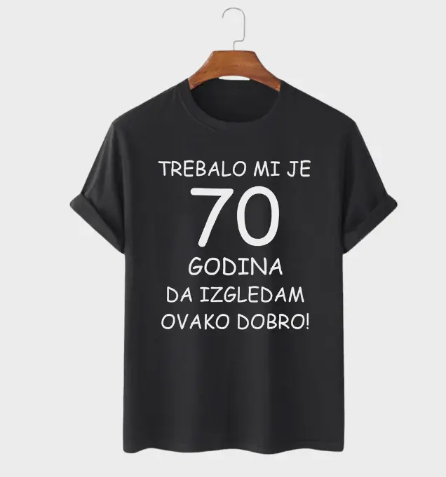 MAFIMI Majica Trebalo mi je 70 Godina, Crna