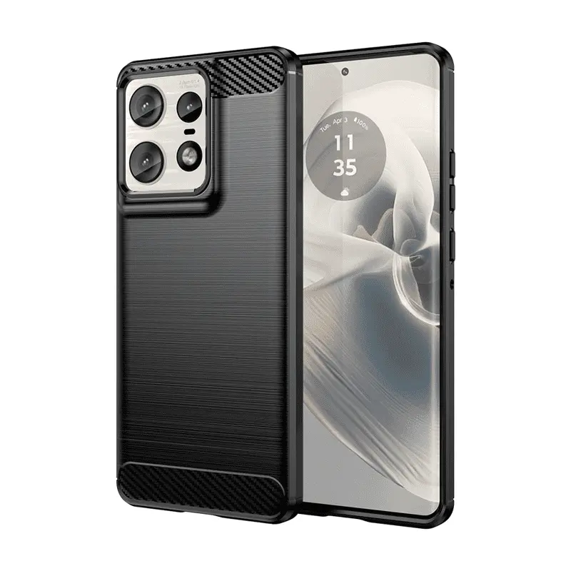 Maska za telefon Silicone Defender za Motorola Edge 50 Pro, Crna