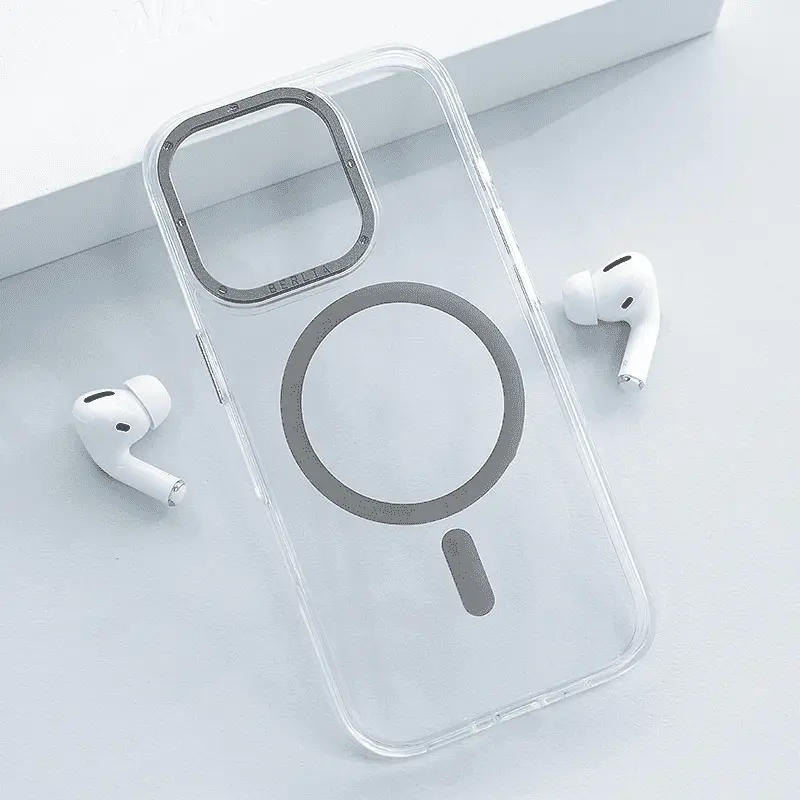 Maska za telefon Berlia Crystal Armor Magnetic za iPhone 16 Pro Max, Siva