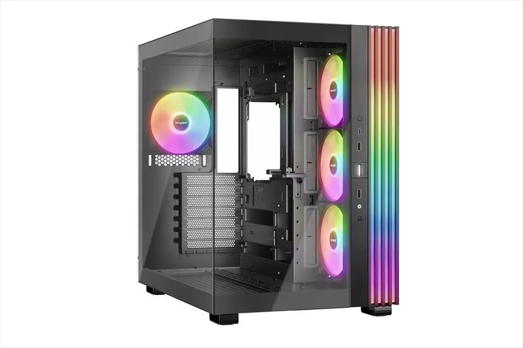 Budi tih/tiha! Kućište ATX Mid-Tower svetlosna baza 600 Lx, sa 2X kaljenim staklom, 4X svetlosna krila Lx 120Mm PWM, ARGB LED trakama i 2 haba