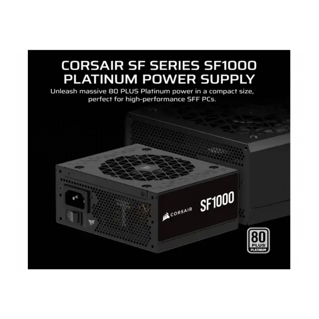 Corsair Napajanje Sf1000 1000W, Sfx/80+Platinum, Modularno, Crna