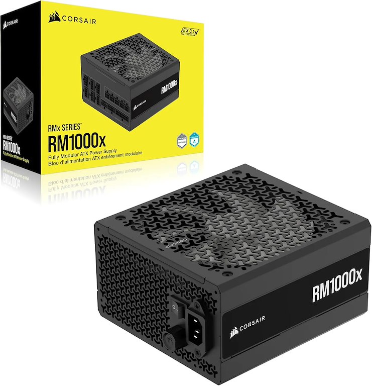 Corsair Napajanje RMx Shift Series, RM1000x, 1000 Watt, ATX 3.1, Cybenetics GOLD modularno