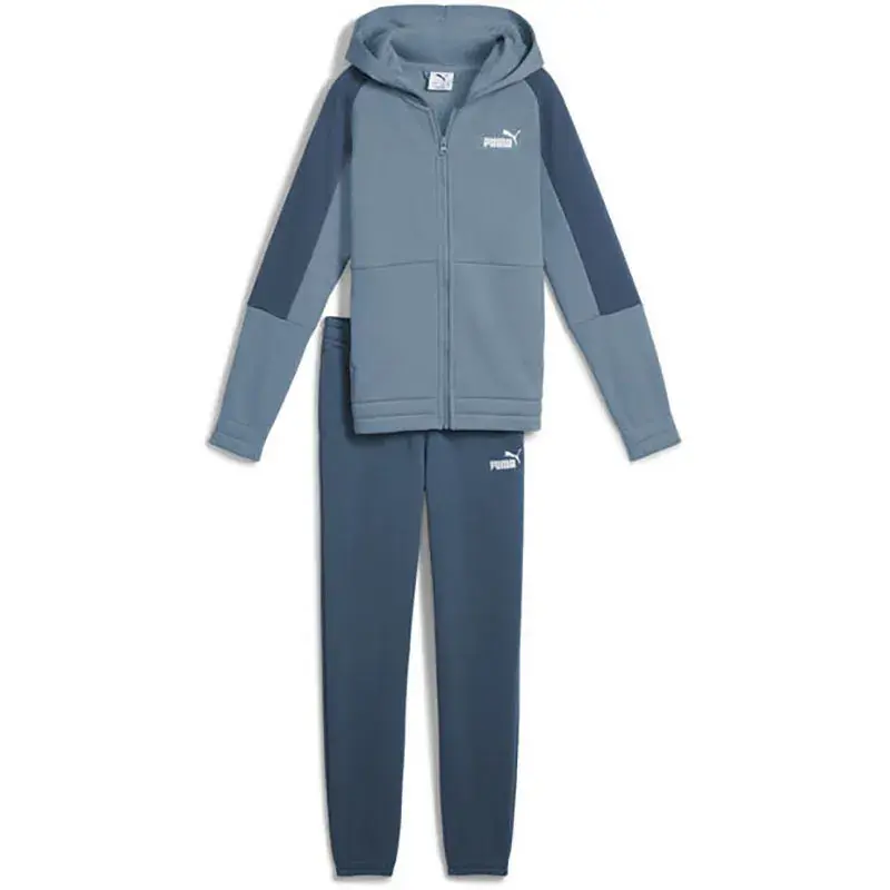 Puma Trenerka za dečake Puma Ess Block Hooded Full-Zip Sweat Suit Fl B, Plava