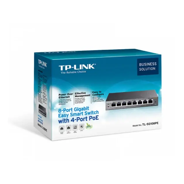 TP-Link Gigabit Switch uređaj sa 4-Porta TL-SG108PE 8-Port, PoE+