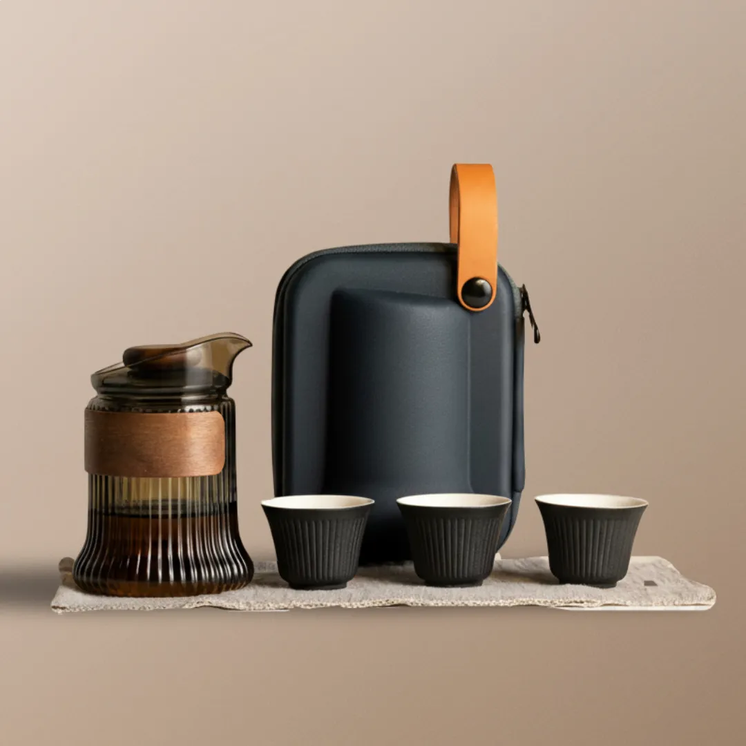 “Aura” - Portable Travel Tea Set with Protective Case