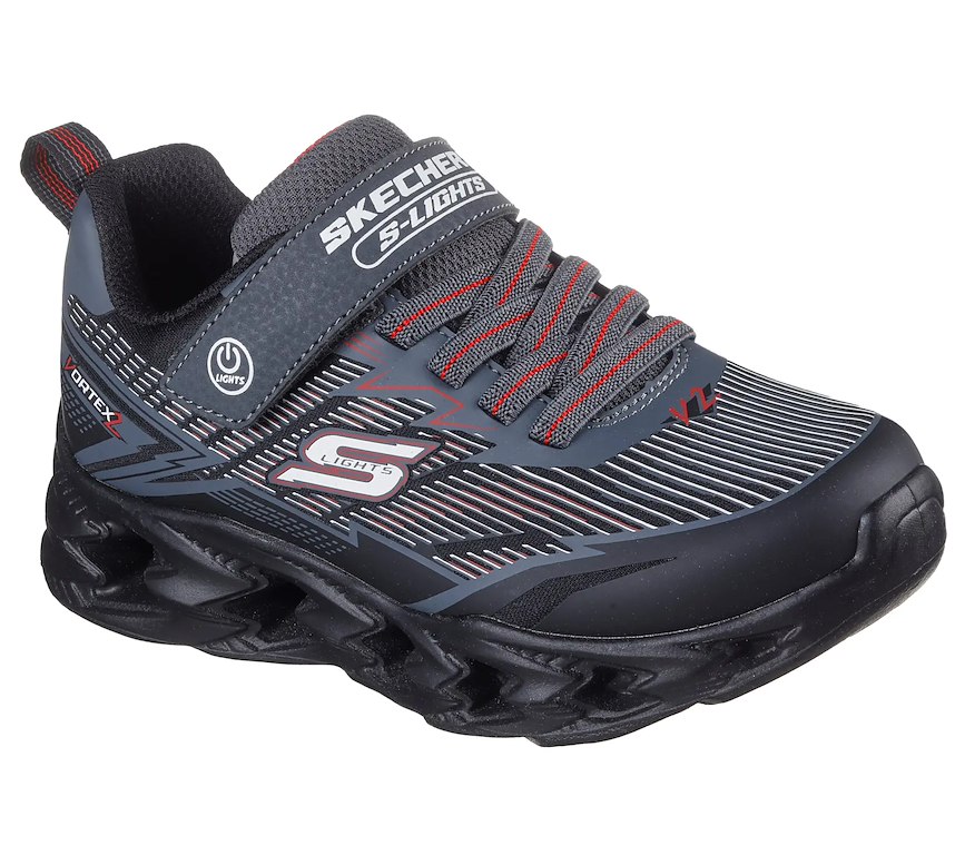 Skechers Patike za dečake S Lights-Vortex 2.0-Veltrox, 400605L-BKCC, Tamnosive