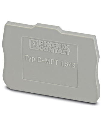 Krajnja pločica D-MPT 1,5/S
End cover, length: 33.6 mm, width: 2.2 mm, height: 22.3 mm, color: grey