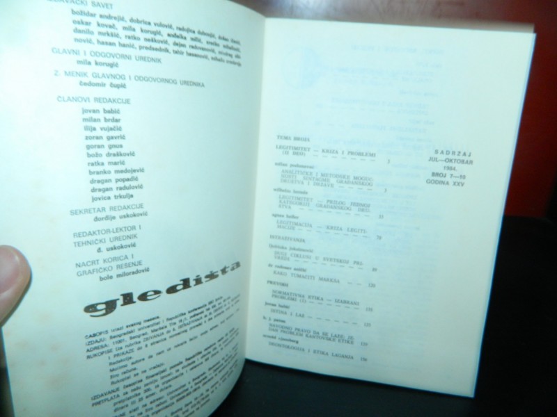 Gledišta 7-10*1984 Legitimitet - kriza i problemi