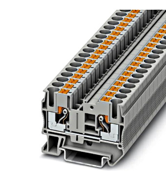 Feed-through terminal block PT 6
Push-in connection, cross section: 0.5 mm² - 10 mm², AWG: 20 - 8, width: 8.2 mm, height: 42.2 mm, grey
