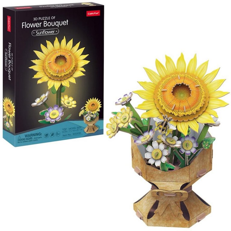 CubicFun 3D Puzzle Flower Bouquet - 102pcs Sunflower W3303H/CBF233037