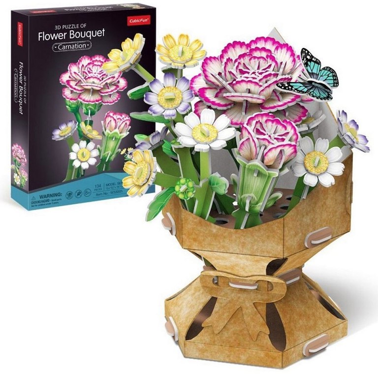 CubicFun 3D Puzzle Flower Bouquet - Carnation 134pcs W3300H/CBF233006