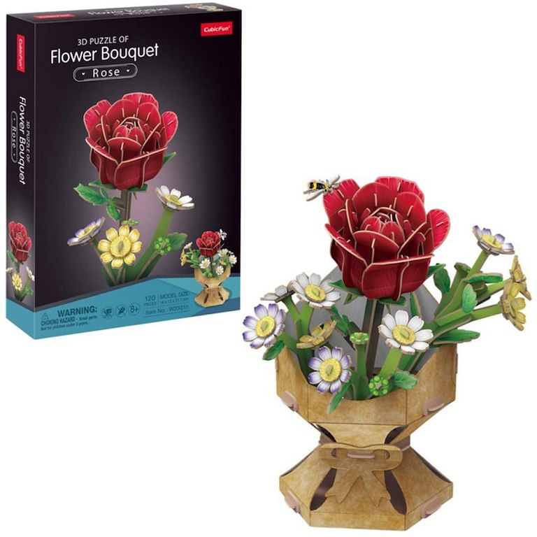 CubicFun 3D Puzzle Flower Bouquet - Rose 120pcs W3301H/CBF233013