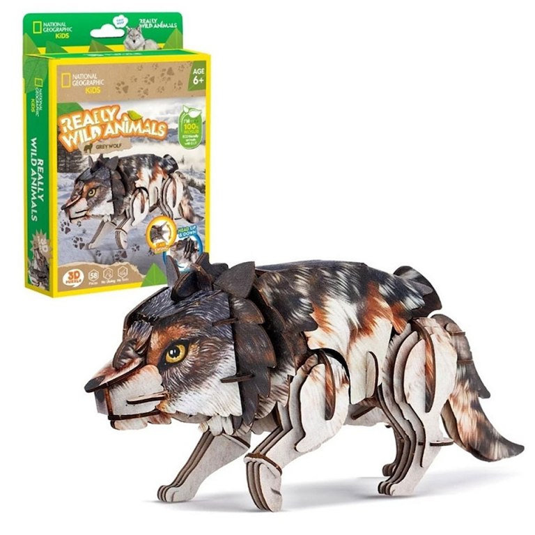 CubicFun 3D Puzzle Grey Wolf 58pcs DS1180H/CBF211806