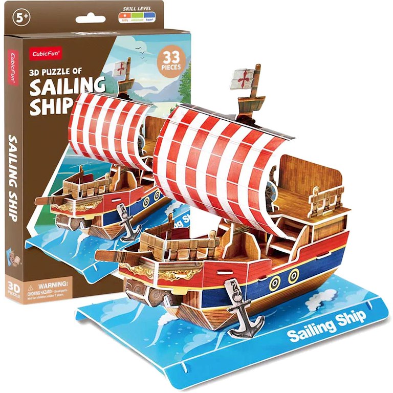 CubicFun 3D Puzzle Sailing Ship 33pcs W3122H/CBF232009