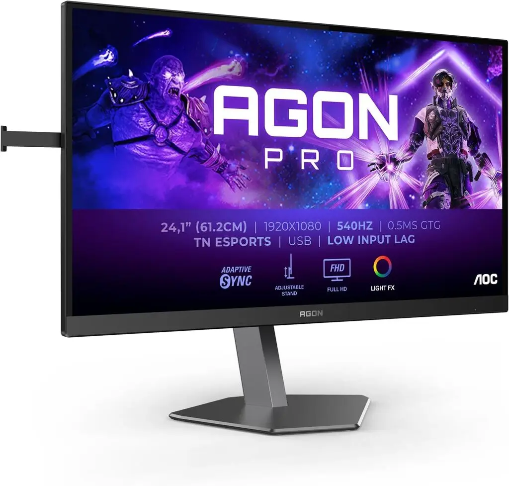 AOC Gaming monitor AGON PRO AG246FK 24.1"/TN/1920x1080/540Hz/0,5ms GtG/HDMI,DP,USB/adaptive sync/Pivot/crna