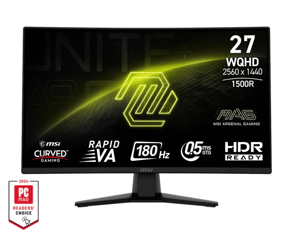 MSI gaming monitor MAG 274CQF 2560x1440 WQHD, VA, 180Hz, DP/2XHDMI ,1500R Zakrivljen