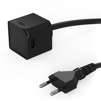 Usb cube produžni kabl A+C, crni 3m