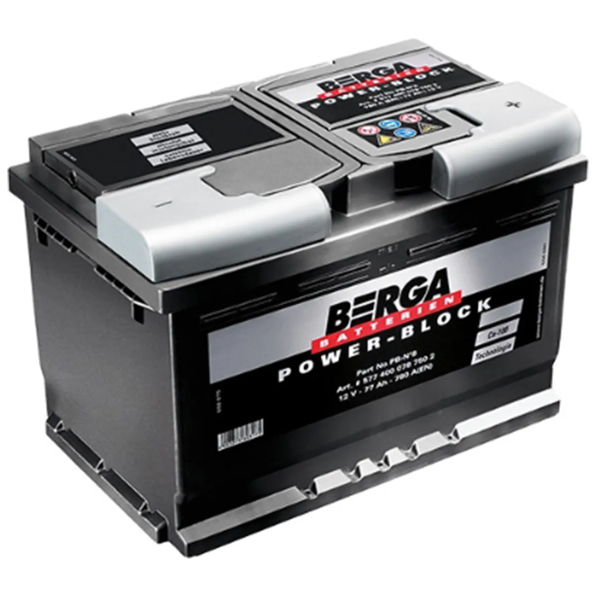AKUM BERGA POWER BLOCK 12V77AH D+ PN-N°8 ( E44 EA770 )