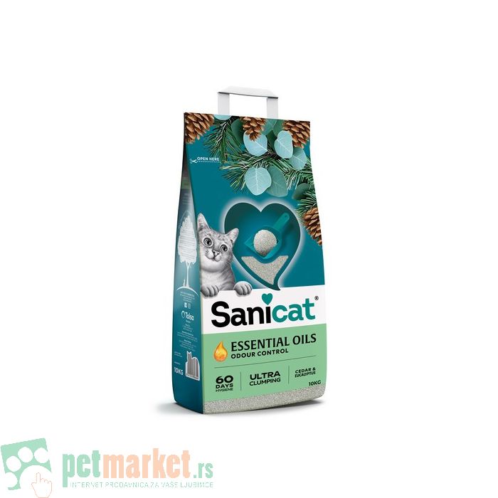 Sanicat: Ultra grudvajući posip sa esencijalnim uljima Essential Oils Cedar & Eucalyptus, 10 kg