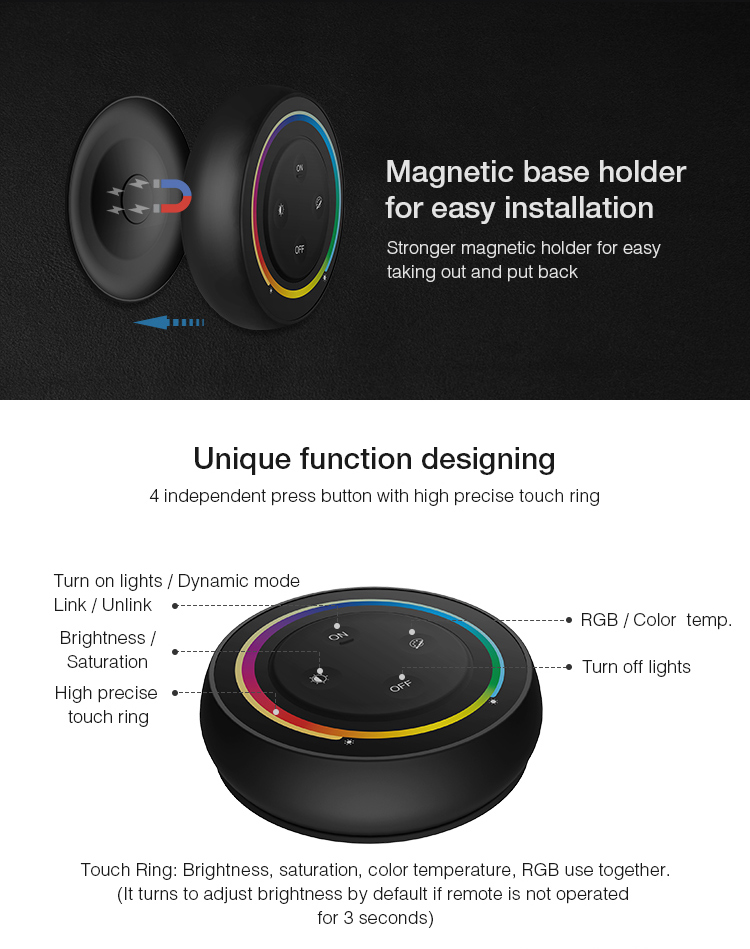 MI LIGHT DALJINSKI S2B RAINBOW CRNI