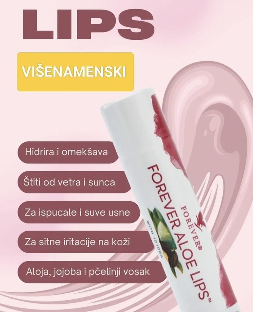 FOREVER ALOE LIPS – višenamenski balzam za usne - Hidrirа i omekšava