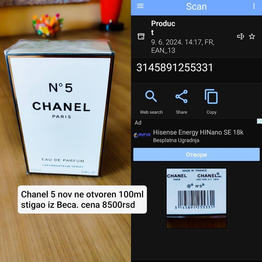 Ženski parfem, Chanel, Original