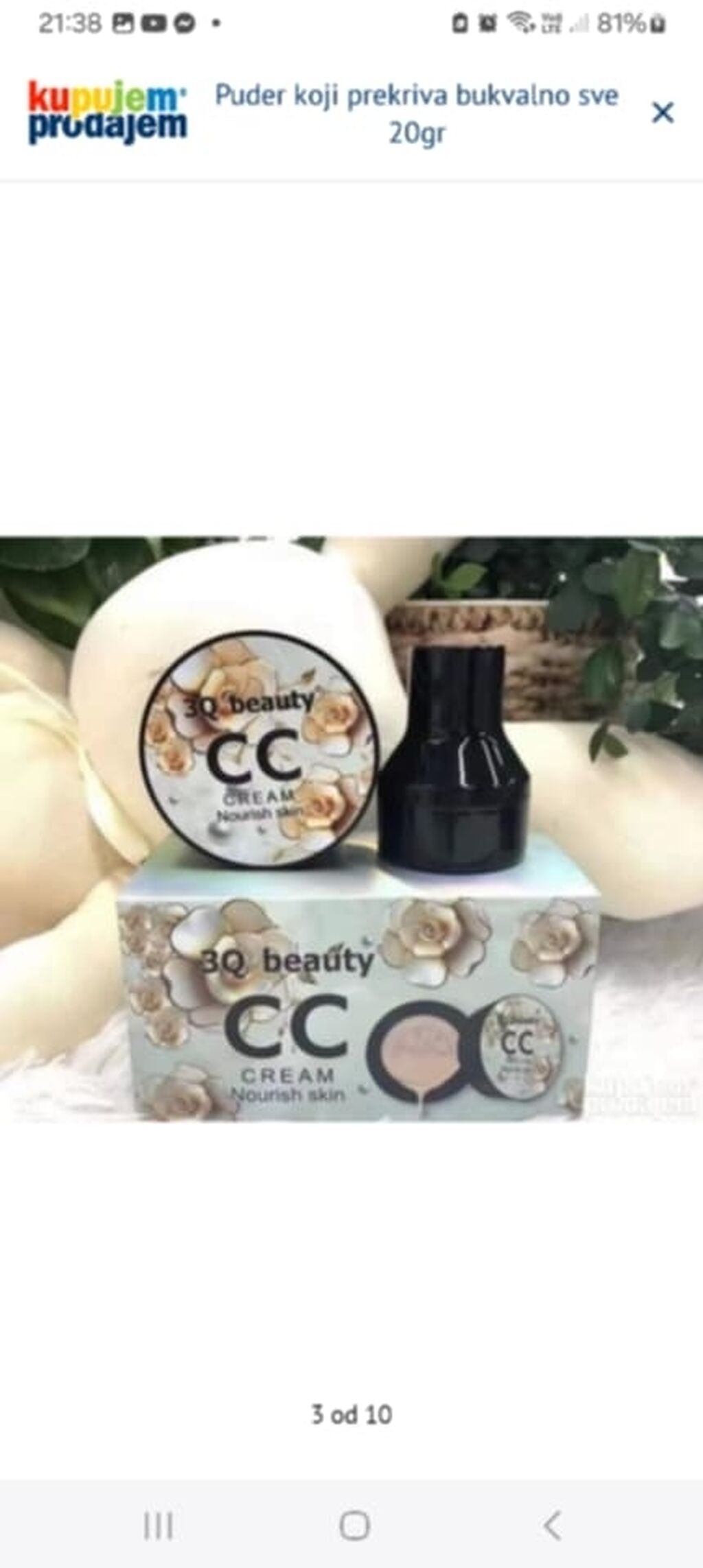 3Q Beauty CC Cream – hranljiva CC krema sa jastučić aplikatorom -