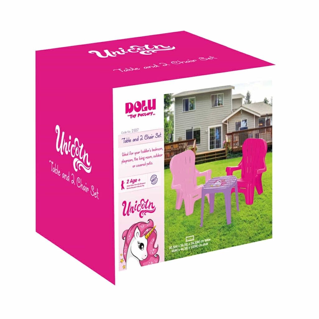 DOLU Unicorn set: sto i 2 stolice za decu - Brend: DOLU Toy Factory -