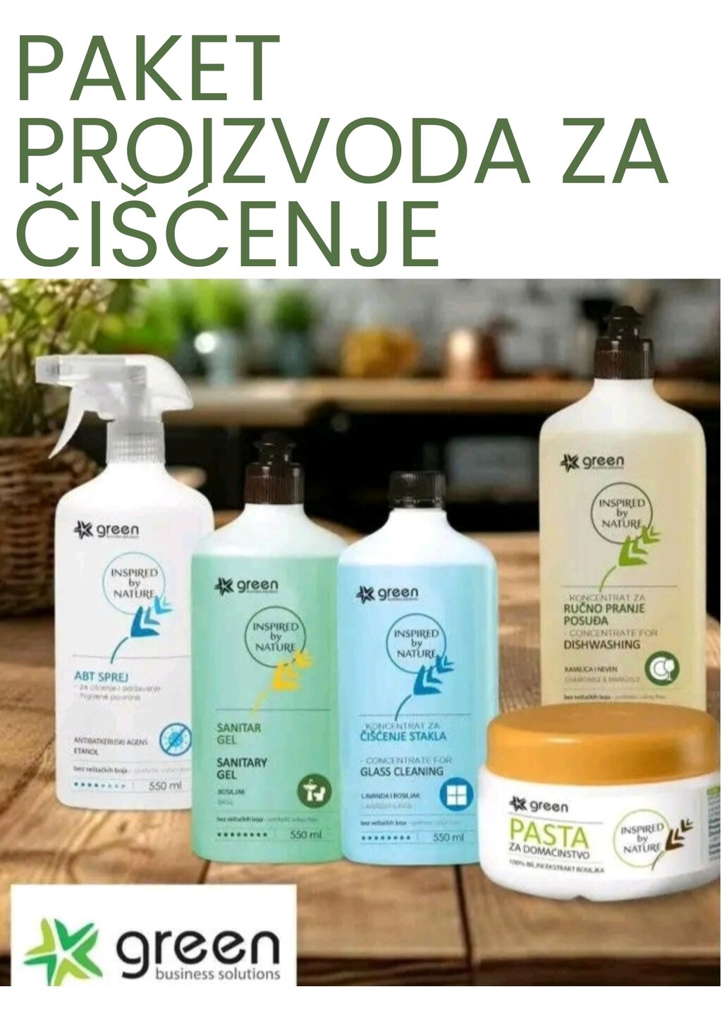 Paket proizvoda za čišćenje – Green Business Solutions, linija