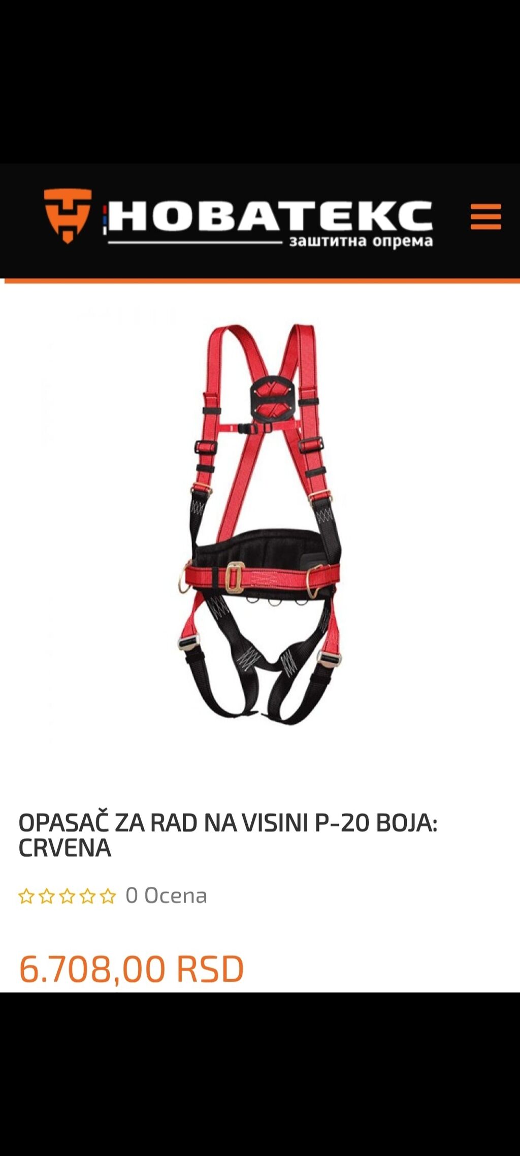 Opasač za rad na visini P-20 Novo