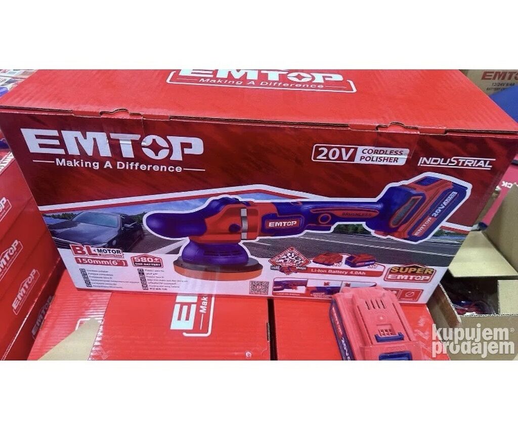 EMTOP industrijska bežična polirka 20V (P20S sistem) - Brushless (BL)
