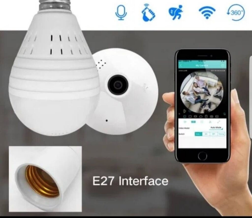 Kamera Sijalica 360 stepeni Laka i brza montaza, potrebno je samo