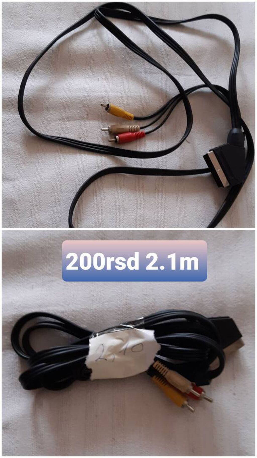 SCART na 3x RCA (kompozitni video + stereo audio) kabl - Konektori